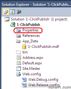 Vishal Joshi's Tangent: Web 1-Click Publish with VS 2010